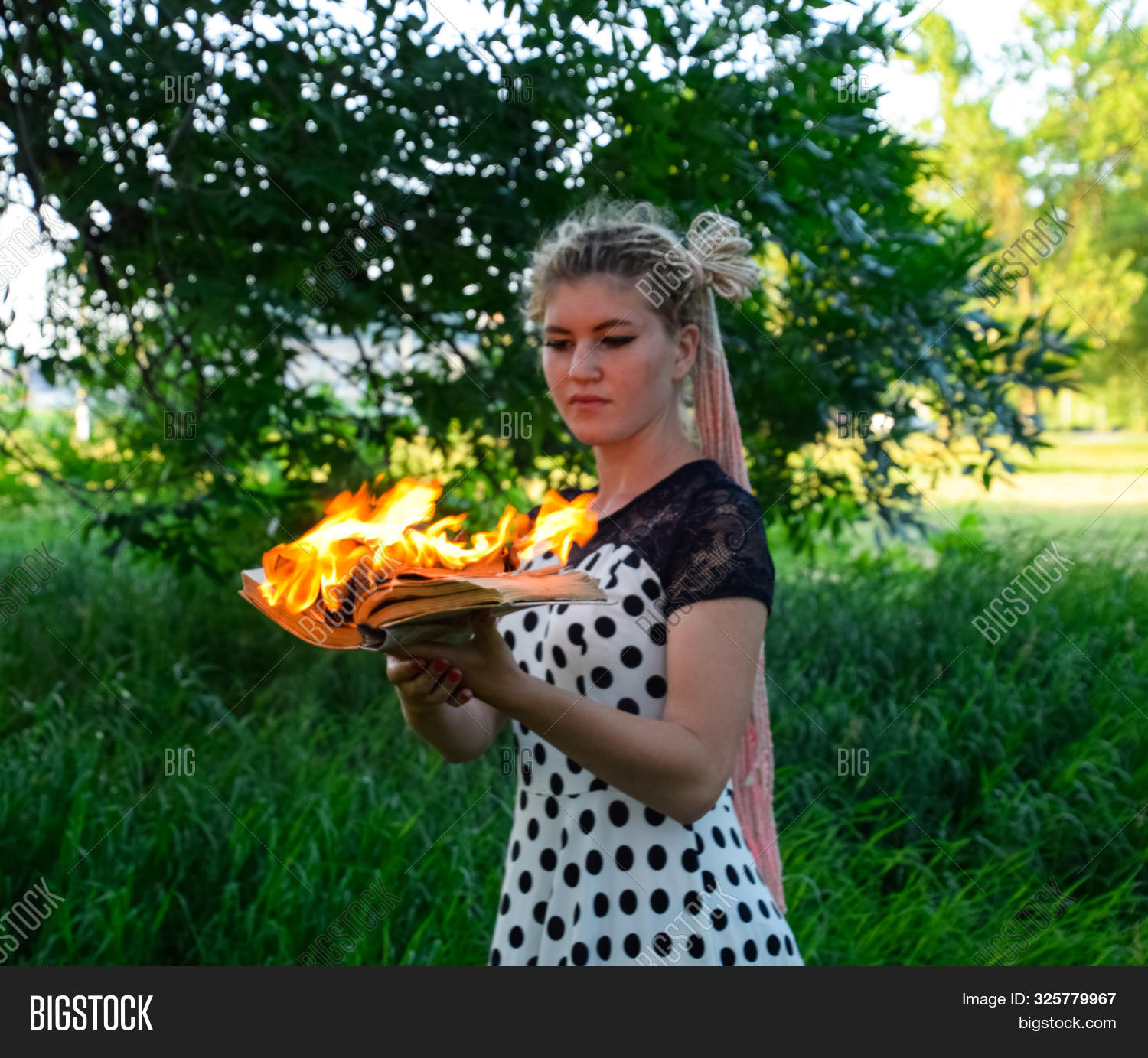 Girl Holds Burning Image & Photo (Free Trial) | Bigstock