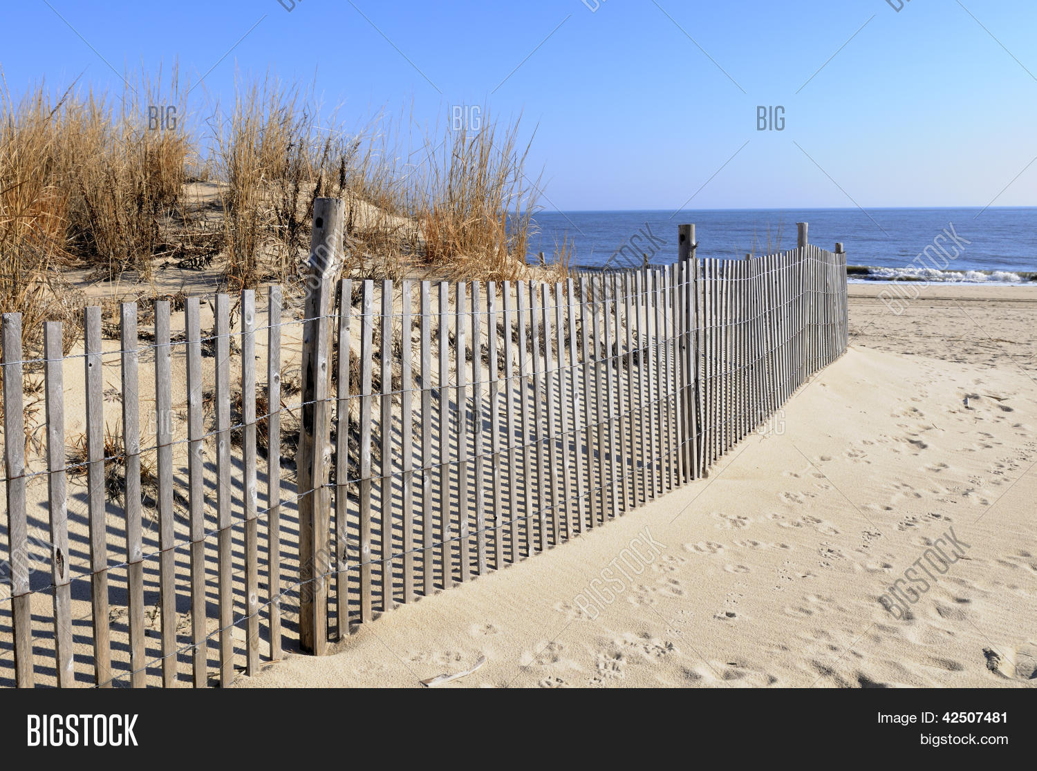 Fence Sand Dune Ocean Image & Photo (Free Trial) | Bigstock