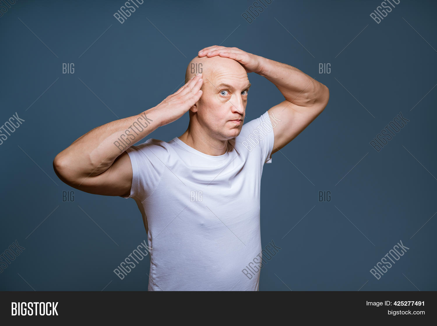 Funny Bald Man Posing Image & Photo (Free Trial) | Bigstock