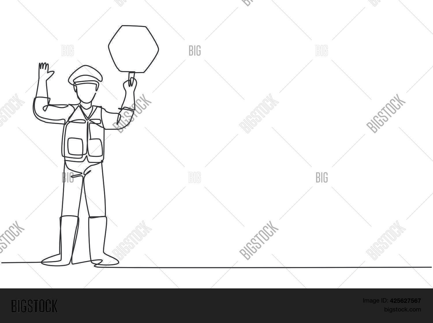 Single Continuous Vector & Photo (Free Trial) | Bigstock