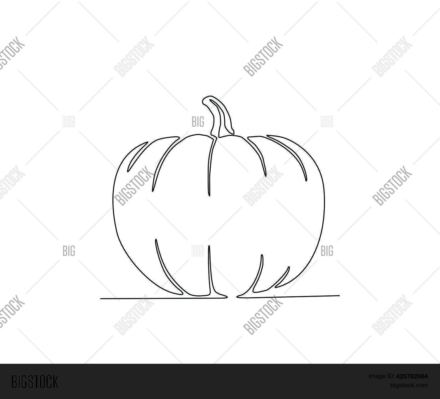 Pumpkin Continuous Vector & Photo (Free Trial) | Bigstock