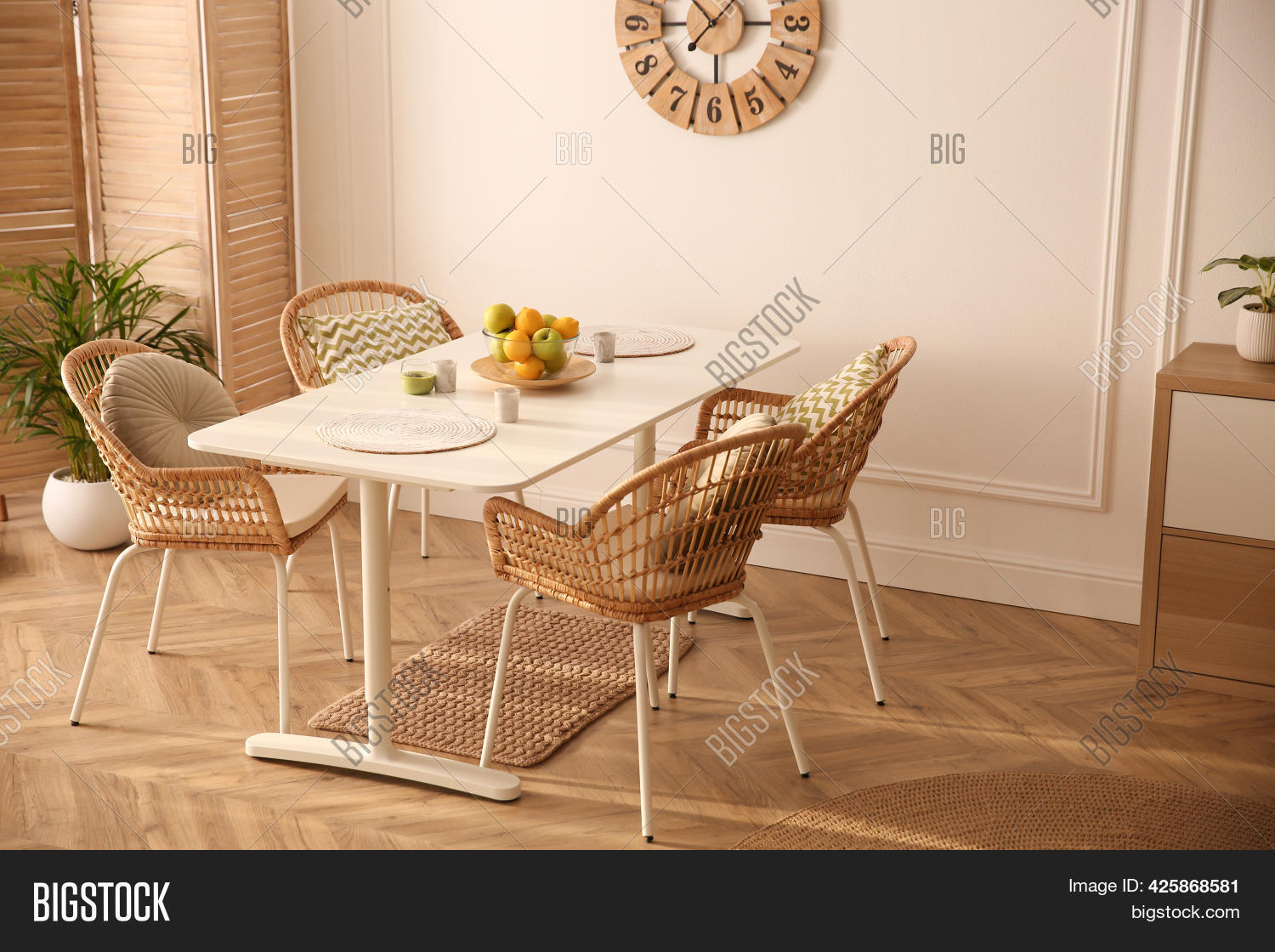 Stylish White Dining Image & Photo (Free Trial) | Bigstock