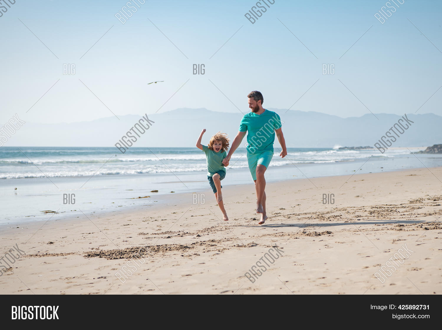 Father Son Running On Image & Photo (Free Trial) | Bigstock