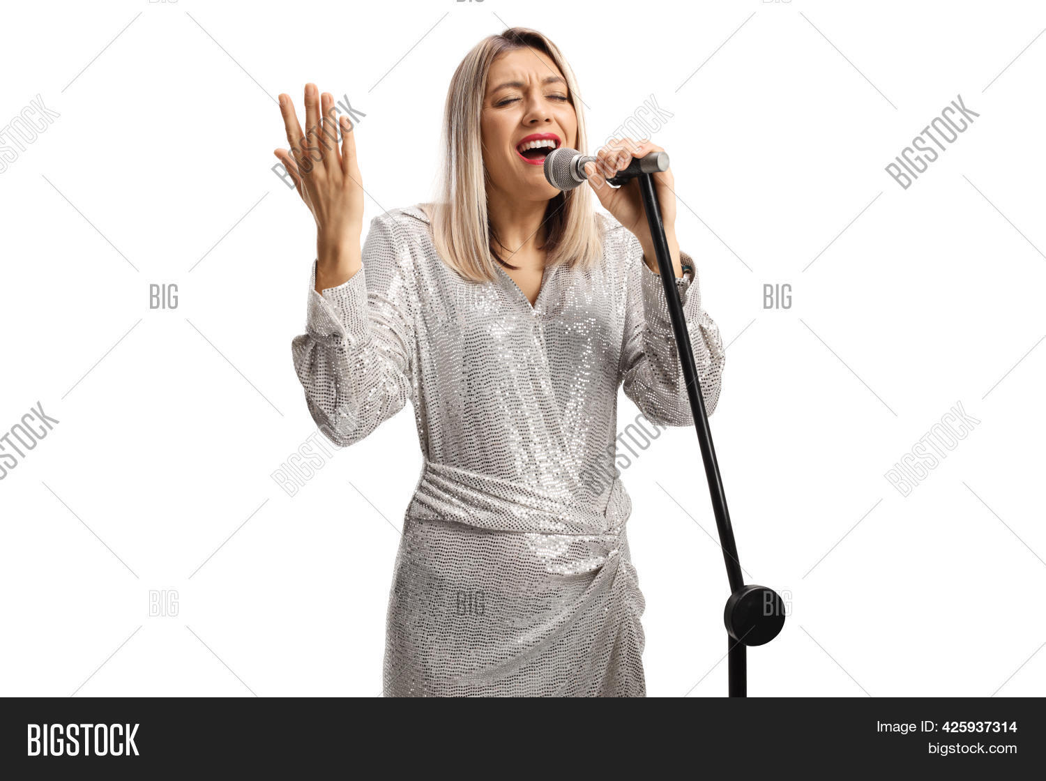 Female Singer Singing Image & Photo (Free Trial) | Bigstock