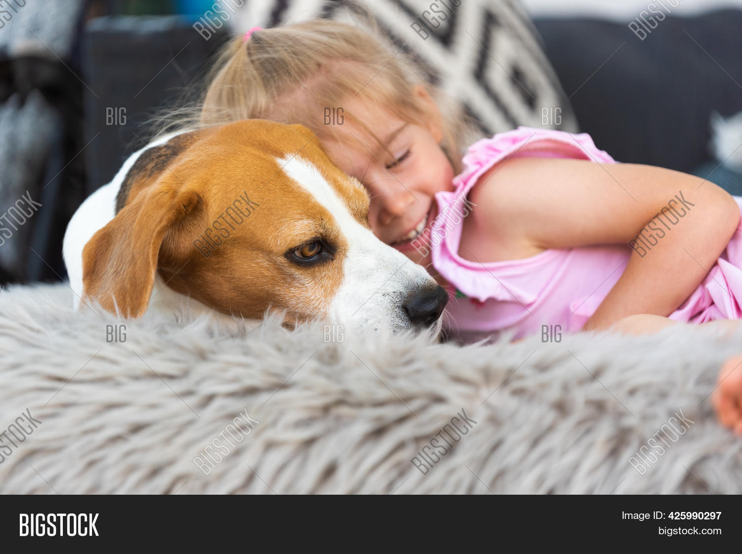 Child Cuddle Dog On Image & Photo (Free Trial) | Bigstock