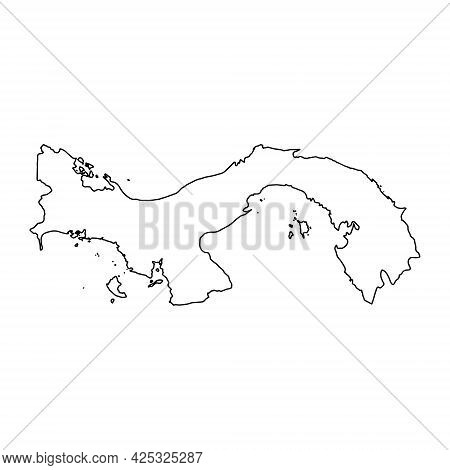 Outline Map Panama Vector & Photo (Free Trial) | Bigstock