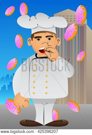 Fat Male Cartoon Chef Vector & Photo (Free Trial) | Bigstock