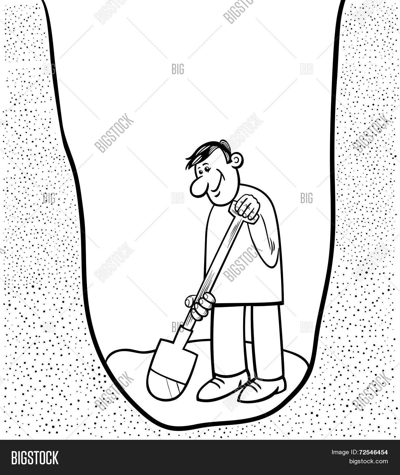 Digging Man Cartoon Vector & Photo (Free Trial) | Bigstock