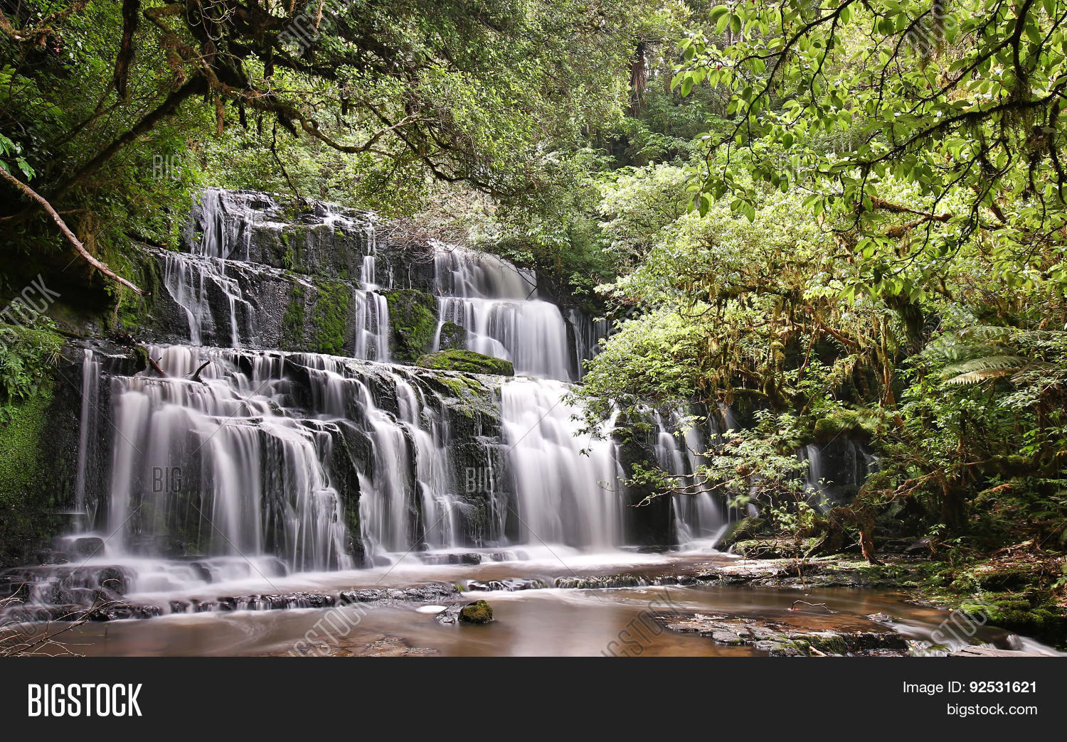 Purakaunui Falls ( Image & Photo (Free Trial) | Bigstock