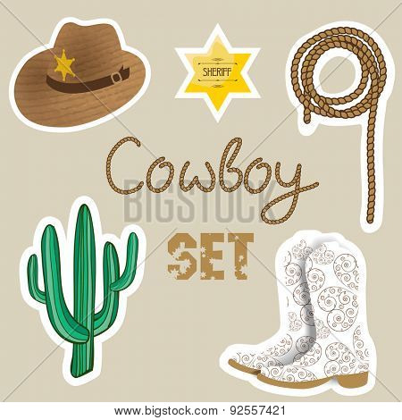 Cowboy Set. Wild West Vector & Photo (Free Trial) | Bigstock