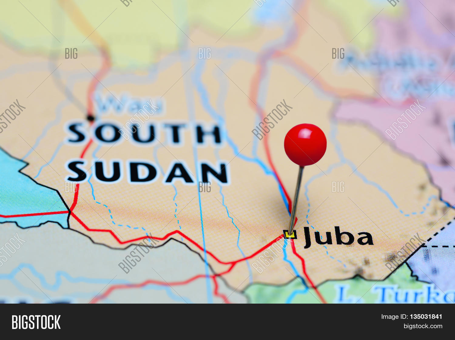 Juba Pinned On Map Image & Photo (Free Trial) | Bigstock