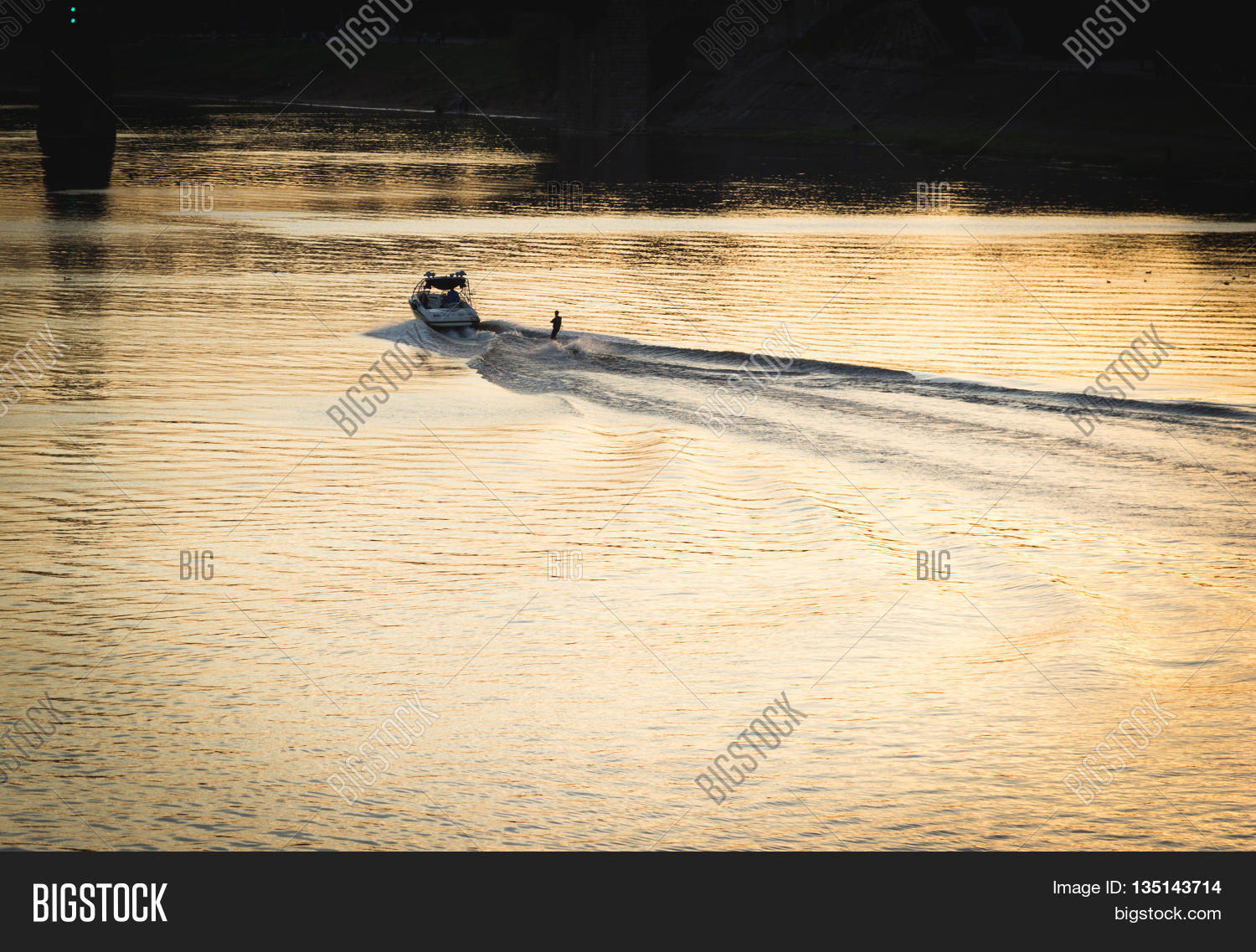 Water Skiing On River Image & Photo (Free Trial) | Bigstock