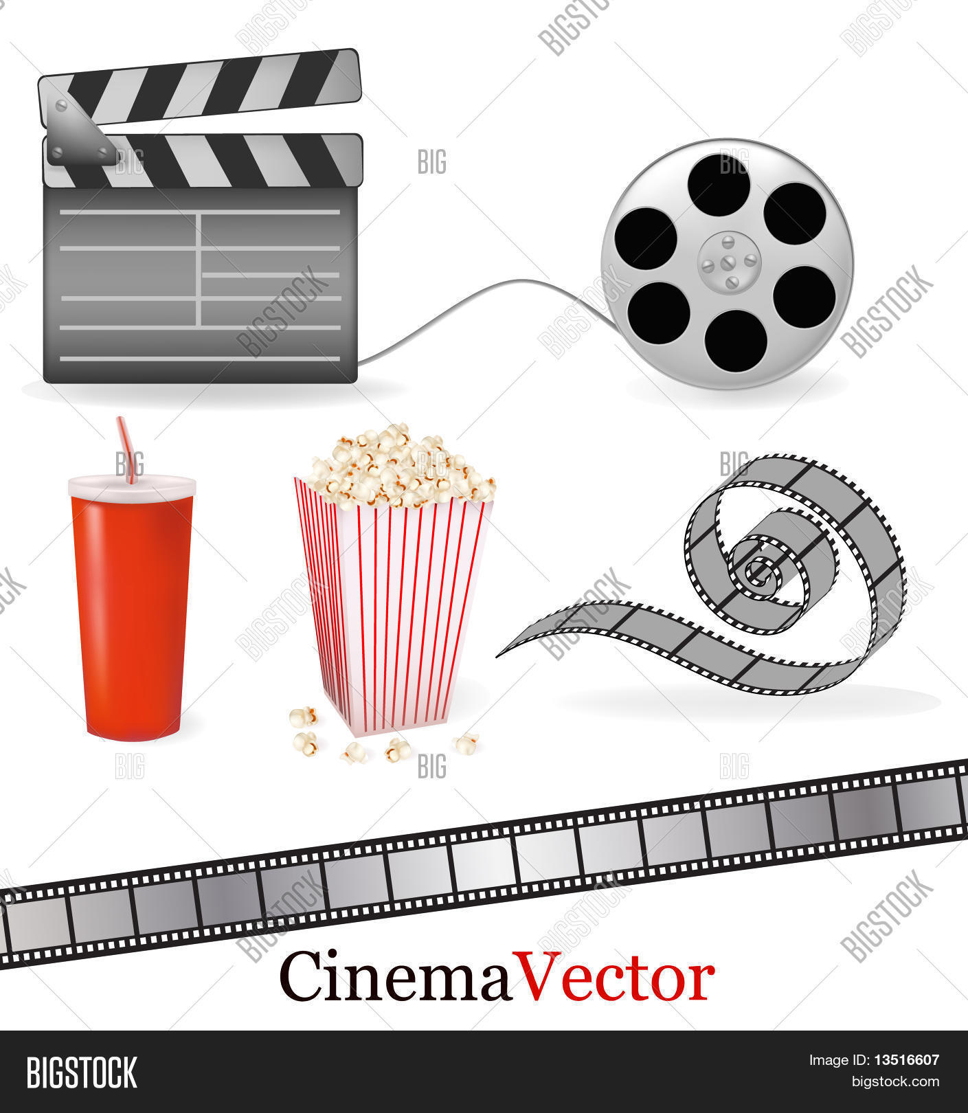 Set Cinema Symbols. Vector & Photo (Free Trial) | Bigstock
