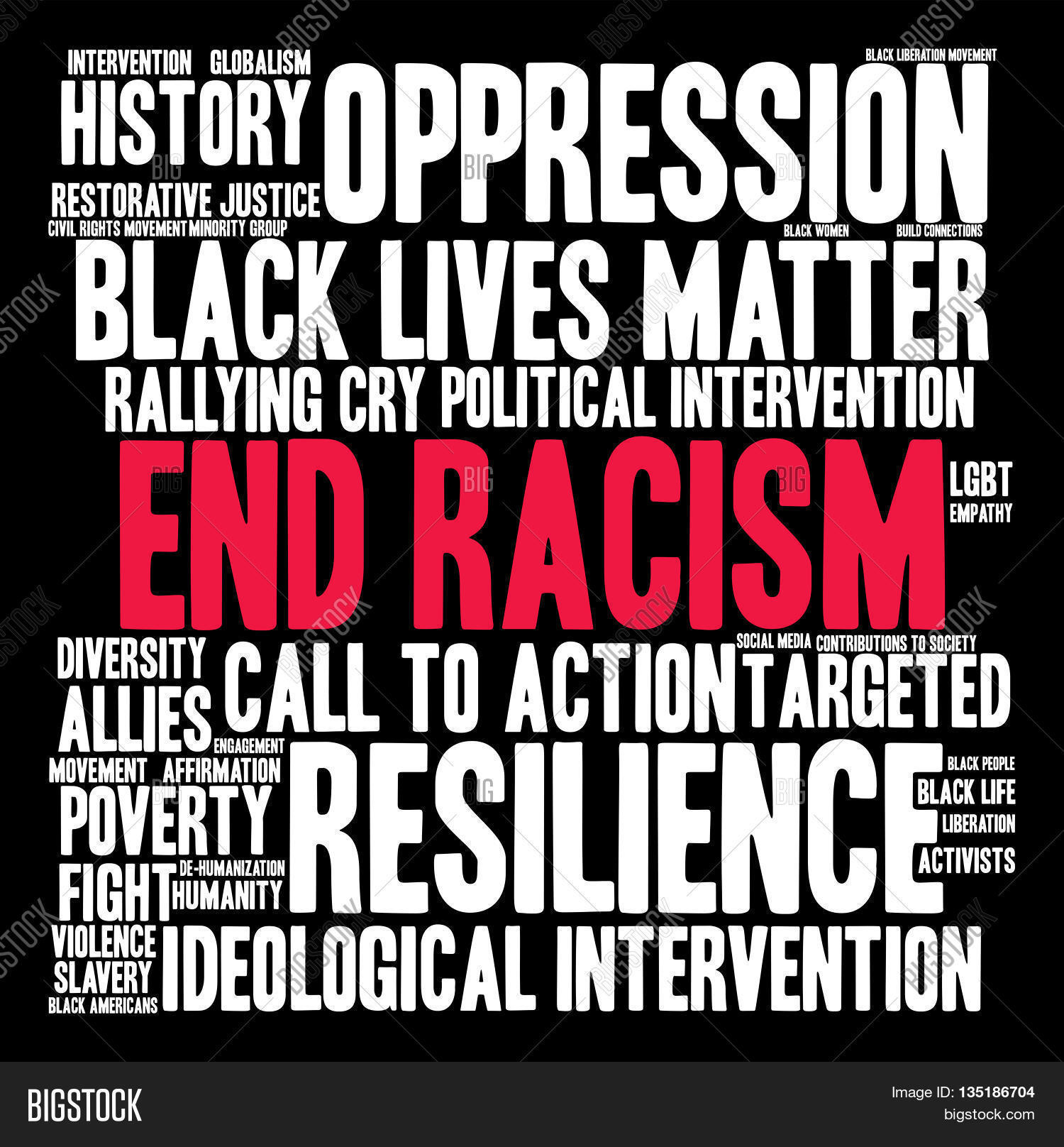 End Racism Word Cloud Vector & Photo (Free Trial) | Bigstock