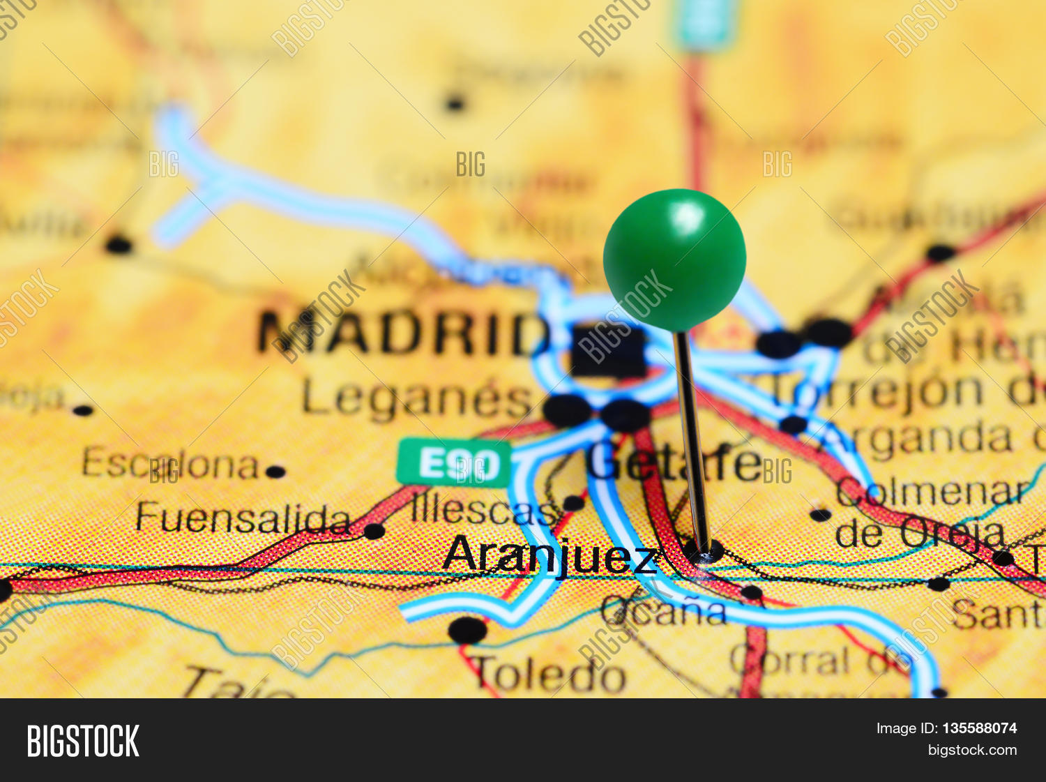 Aranjuez Pinned On Map Image & Photo (Free Trial) | Bigstock