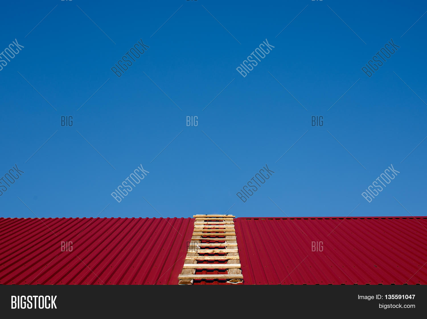 Ladder On Gable Roof. Image & Photo (Free Trial) | Bigstock