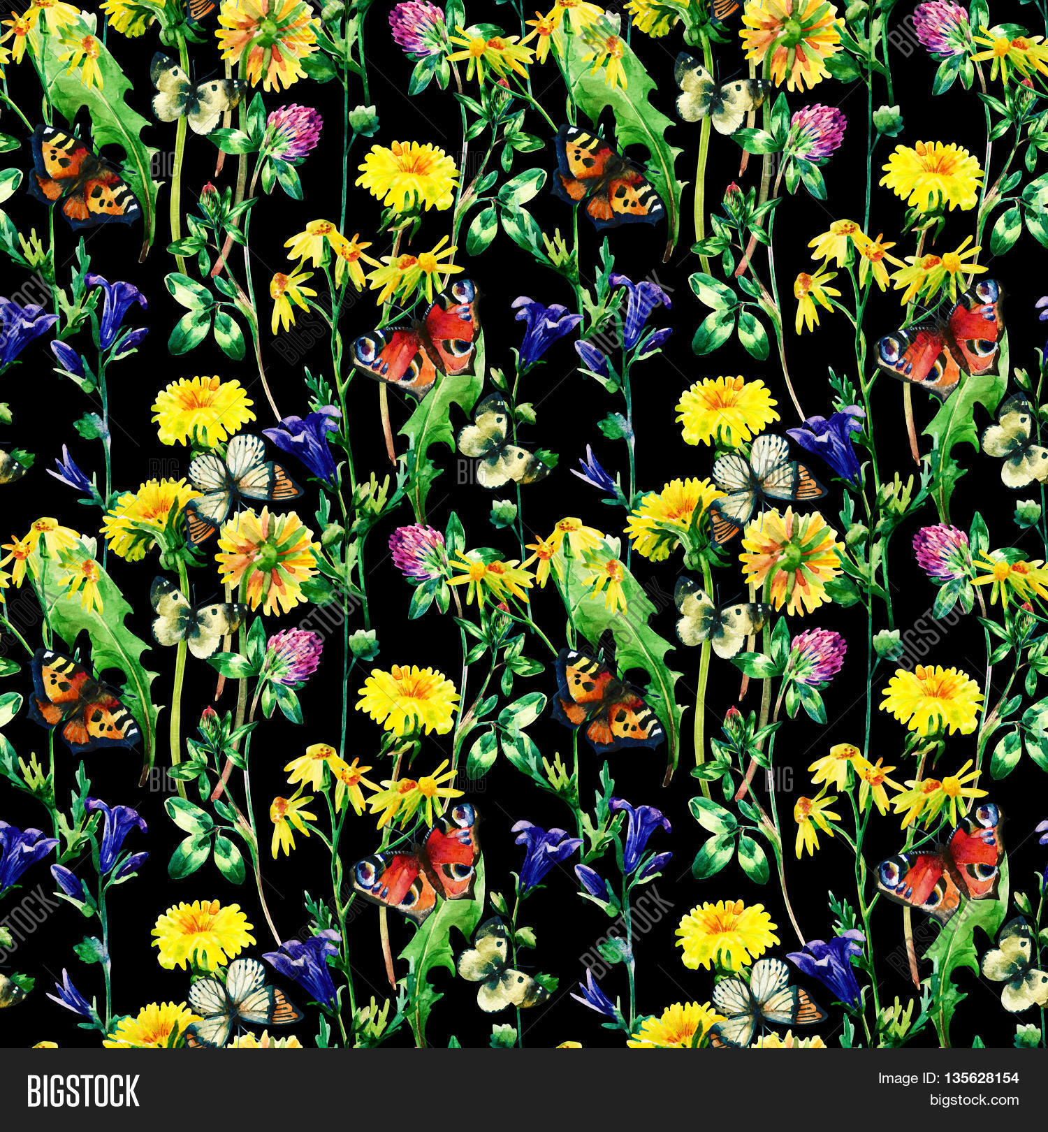 Meadow Watercolor Image & Photo (Free Trial) | Bigstock