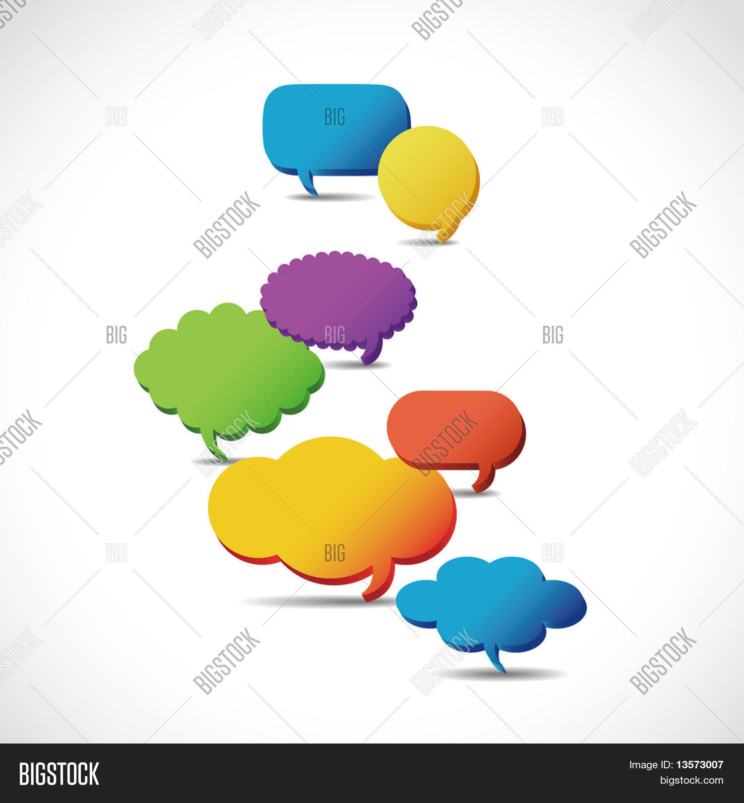 Dialog Clouds. Vector Vector & Photo (Free Trial) | Bigstock