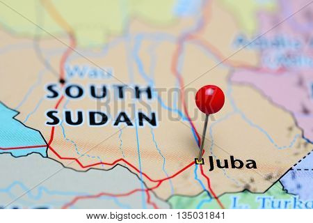Juba Pinned On Map Image & Photo (Free Trial) | Bigstock