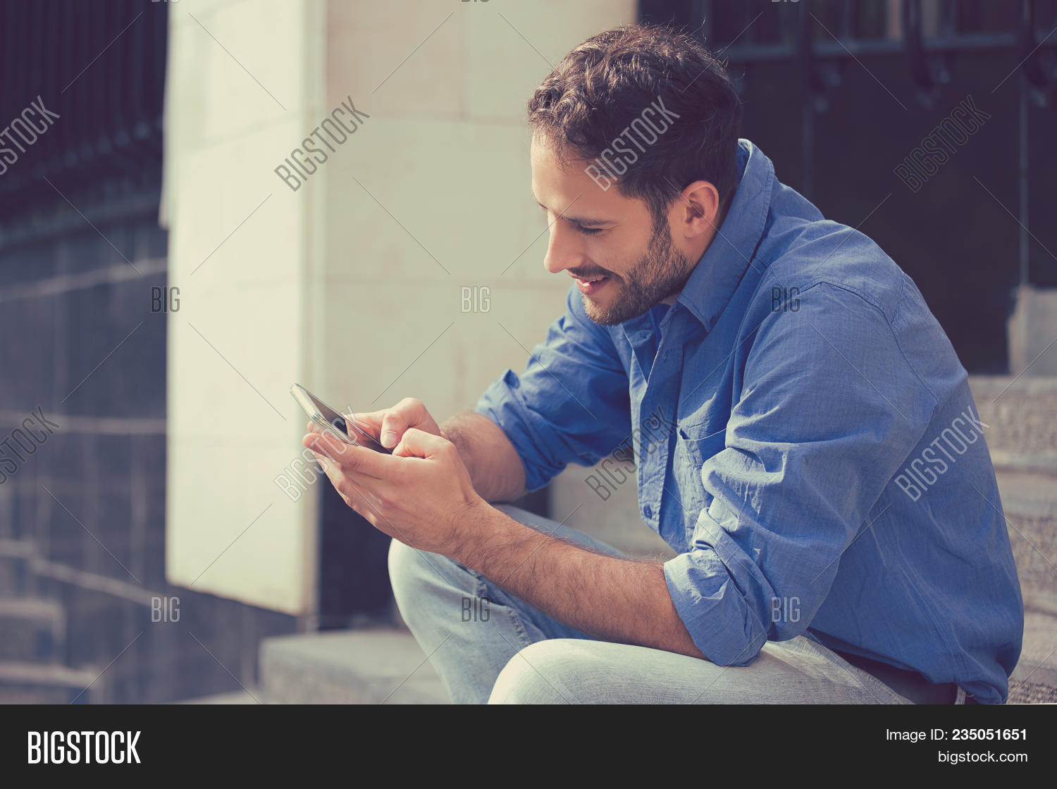 Man Texting On Phone. Image & Photo (Free Trial) | Bigstock