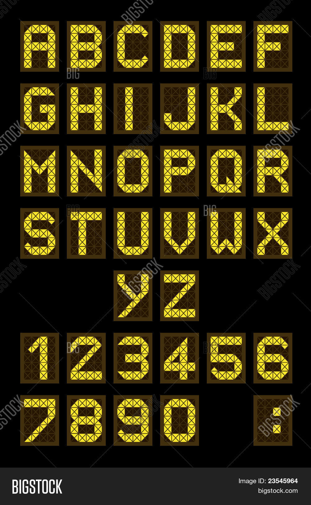 Airport Display Font Vector & Photo (Free Trial) | Bigstock