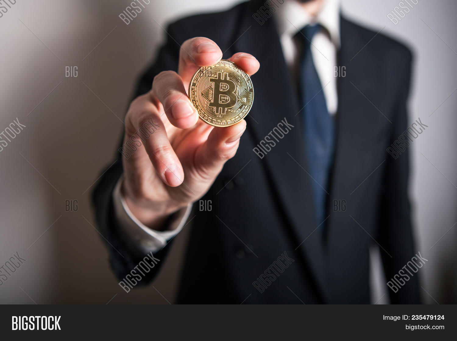 Golden Bitcoin Man Image & Photo (Free Trial) | Bigstock