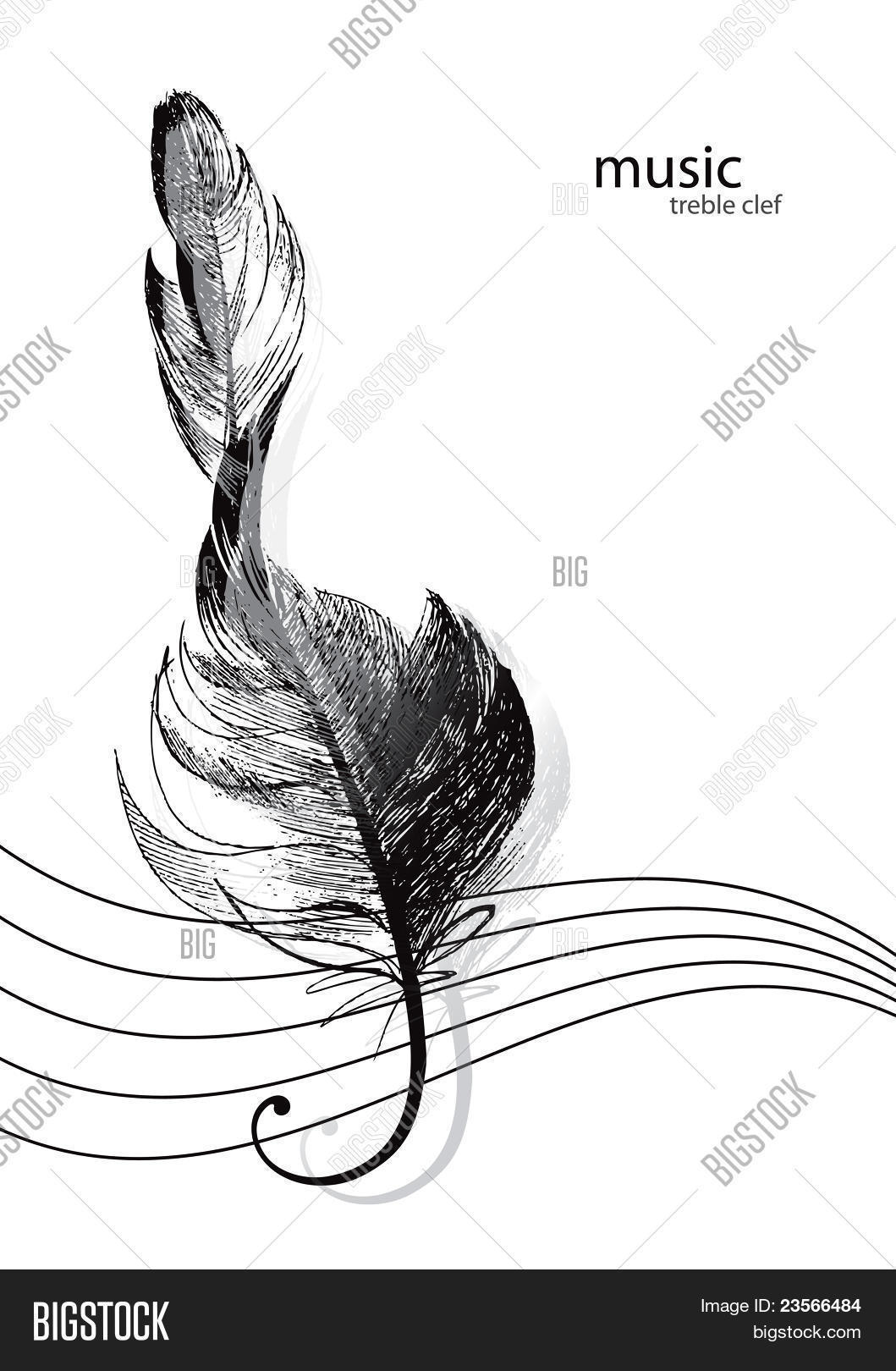 Treble Clef Form Bird Vector & Photo (Free Trial) | Bigstock