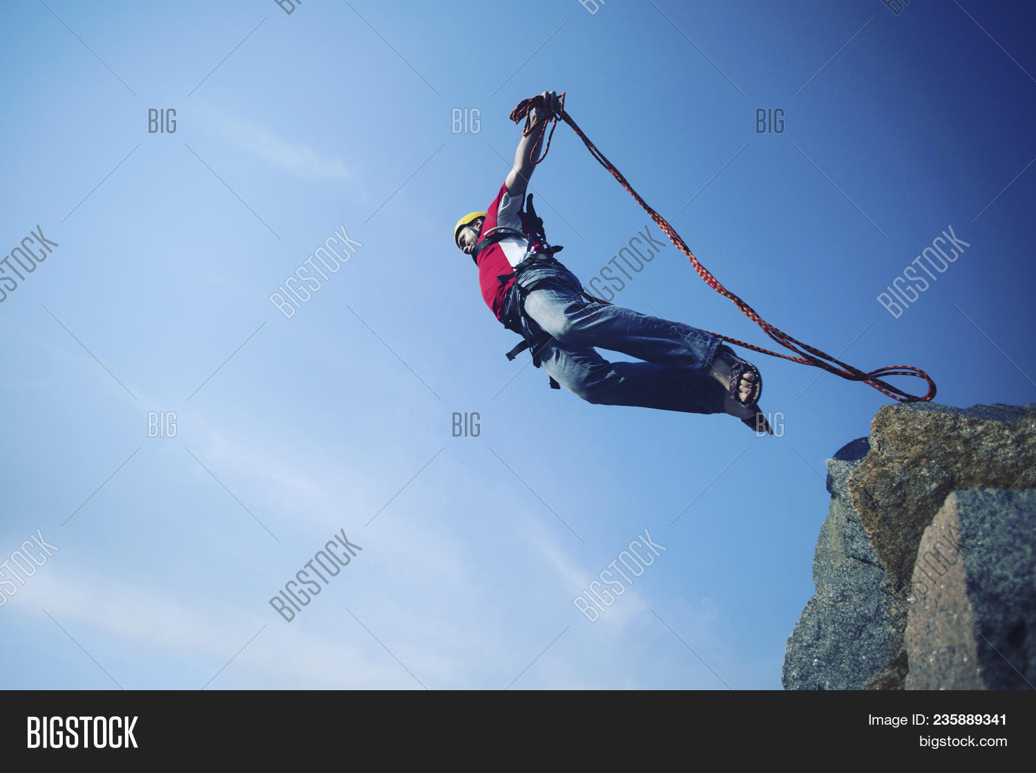 Jump Off Cliff Into Image & Photo (Free Trial) | Bigstock