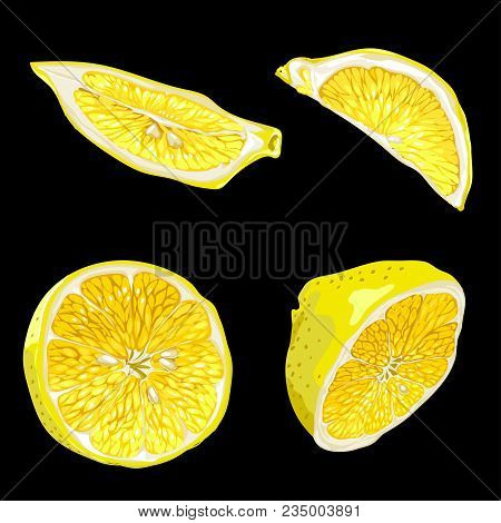 Set Parts Lemon Fruit Vector & Photo (Free Trial) | Bigstock