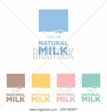 Flat Milk Logo. Dairy Vector & Photo (Free Trial) | Bigstock