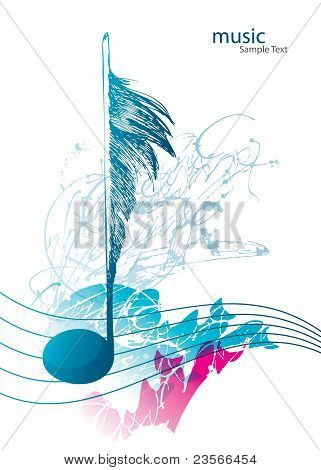 Vector Background Feather Music Notes Images, Illustrations & Vectors ...