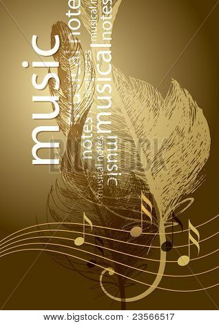 Vector Background Feather Music Notes Images, Illustrations & Vectors ...