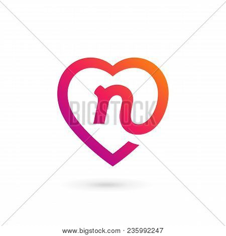 Letter N Heart Logo Vector & Photo (Free Trial) | Bigstock