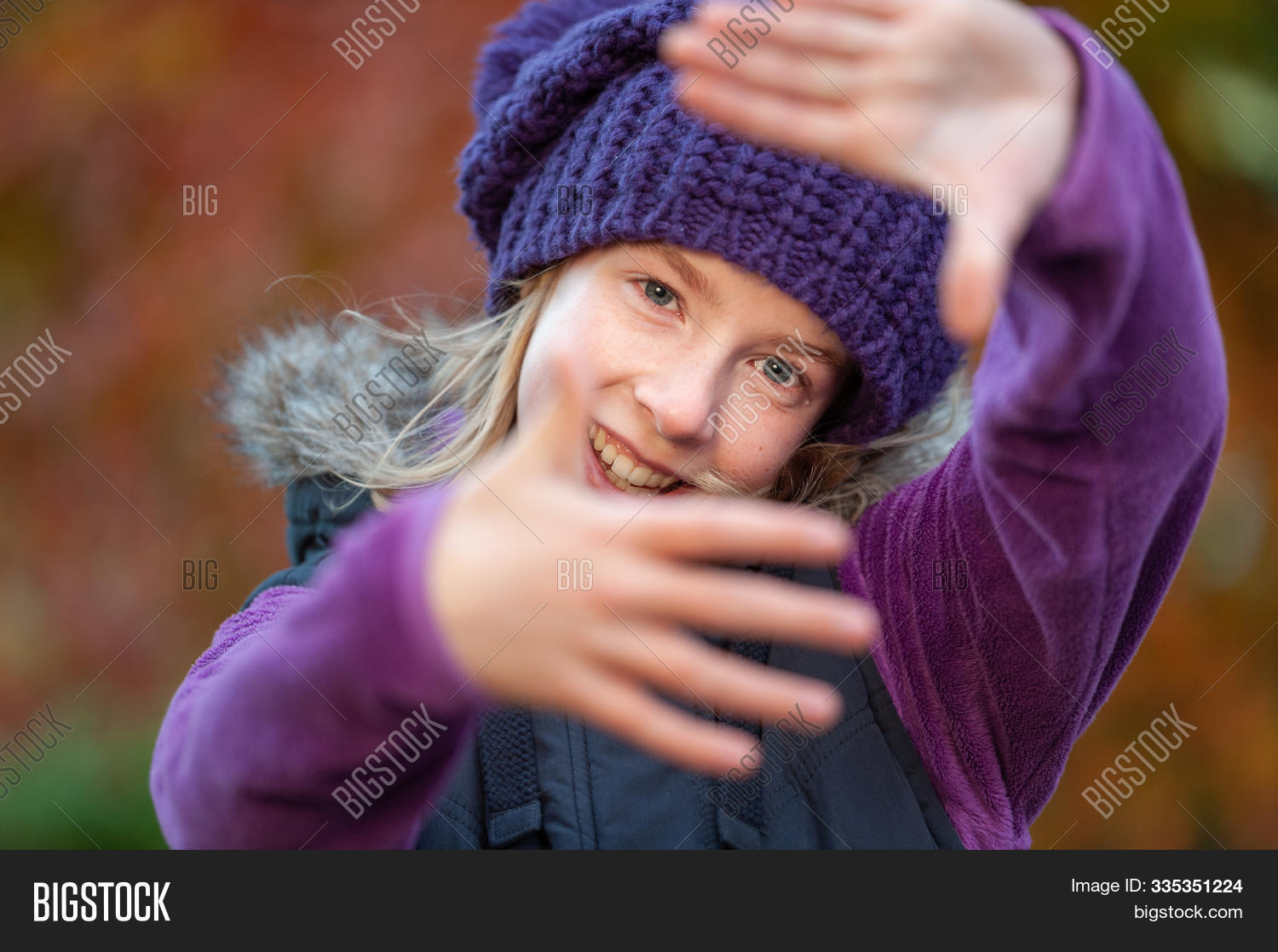 Smiling Girl Framing Image & Photo (Free Trial) | Bigstock