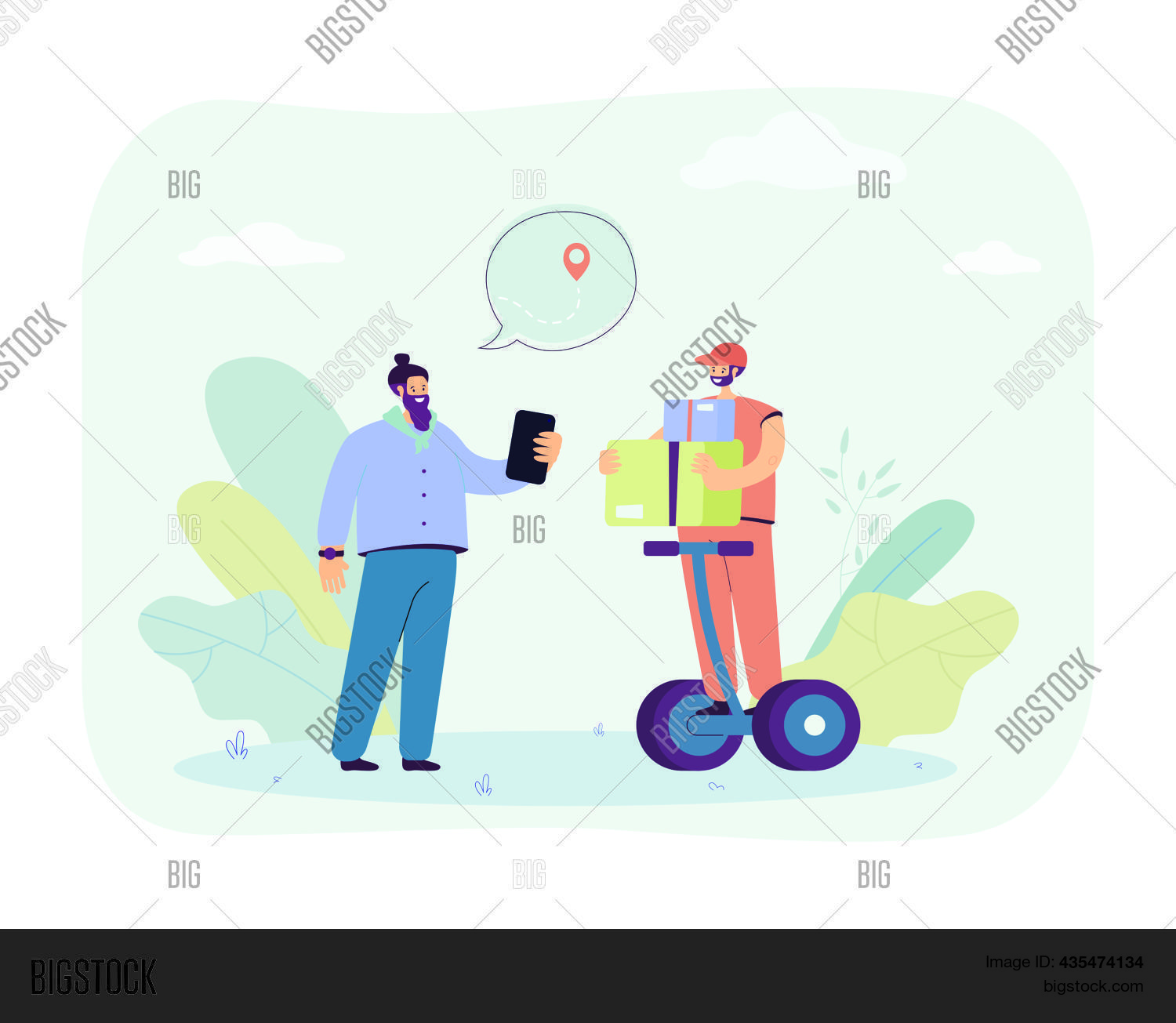 Cartoon Courier Vector & Photo (Free Trial) | Bigstock