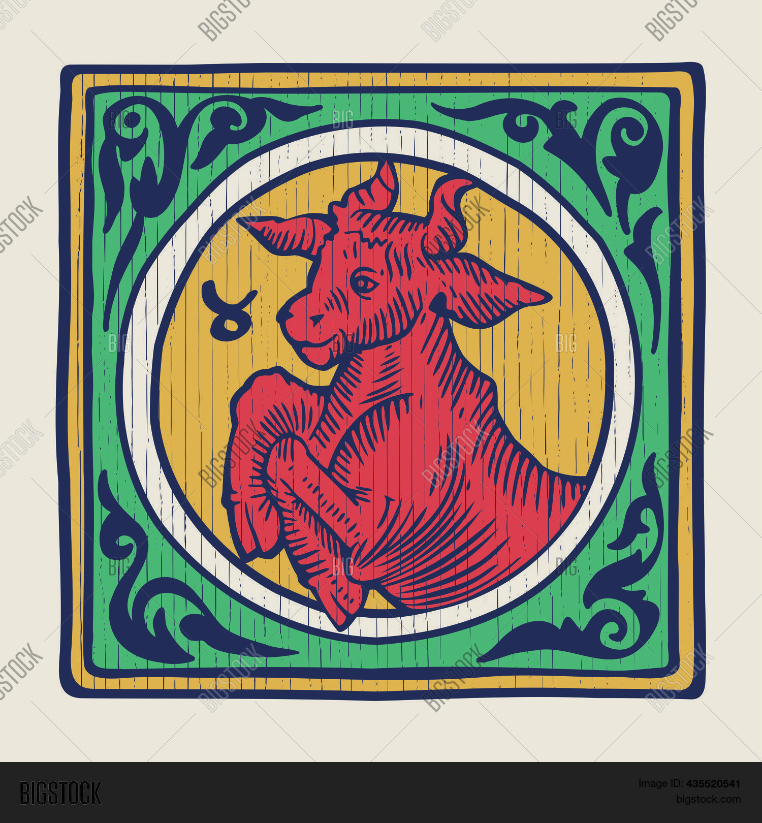 Bull Zodiac Medieval- Vector & Photo (Free Trial) | Bigstock