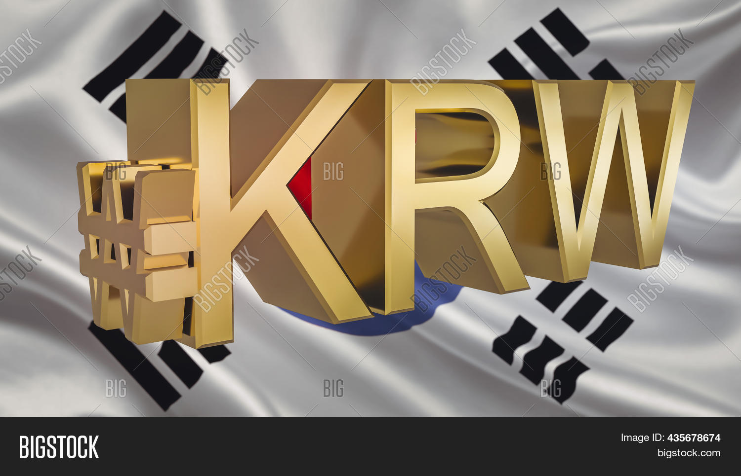 Gilded Krw Won Symbol Image & Photo (Free Trial) | Bigstock