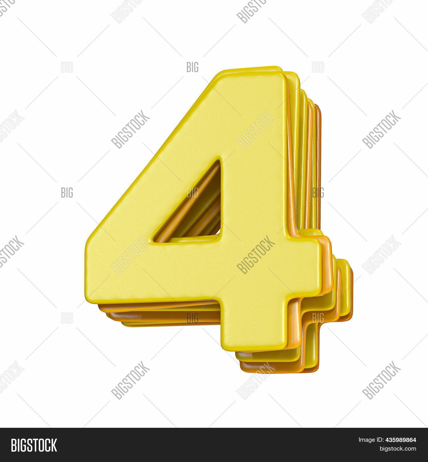 Yellow Font Number 4 Image & Photo (Free Trial) | Bigstock