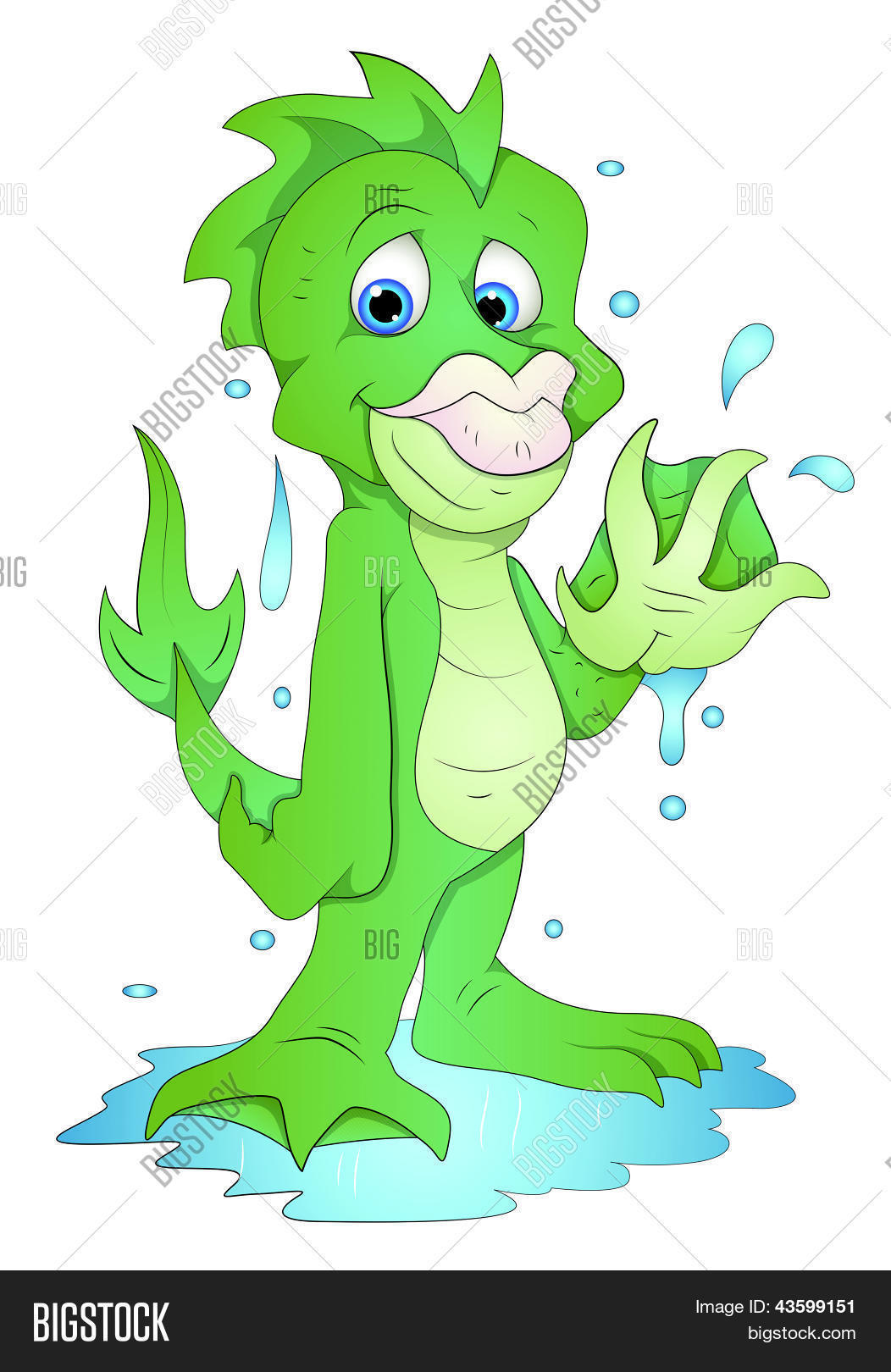 Cute Water Monster - Vector & Photo (Free Trial) | Bigstock