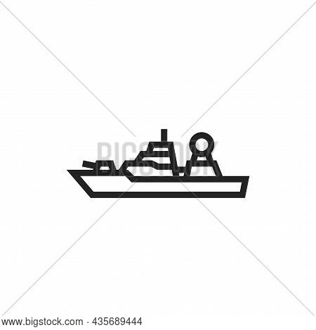 Warship Line Icon. Vector & Photo (Free Trial) | Bigstock