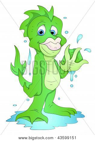 Cute Water Monster - Vector & Photo (Free Trial) | Bigstock
