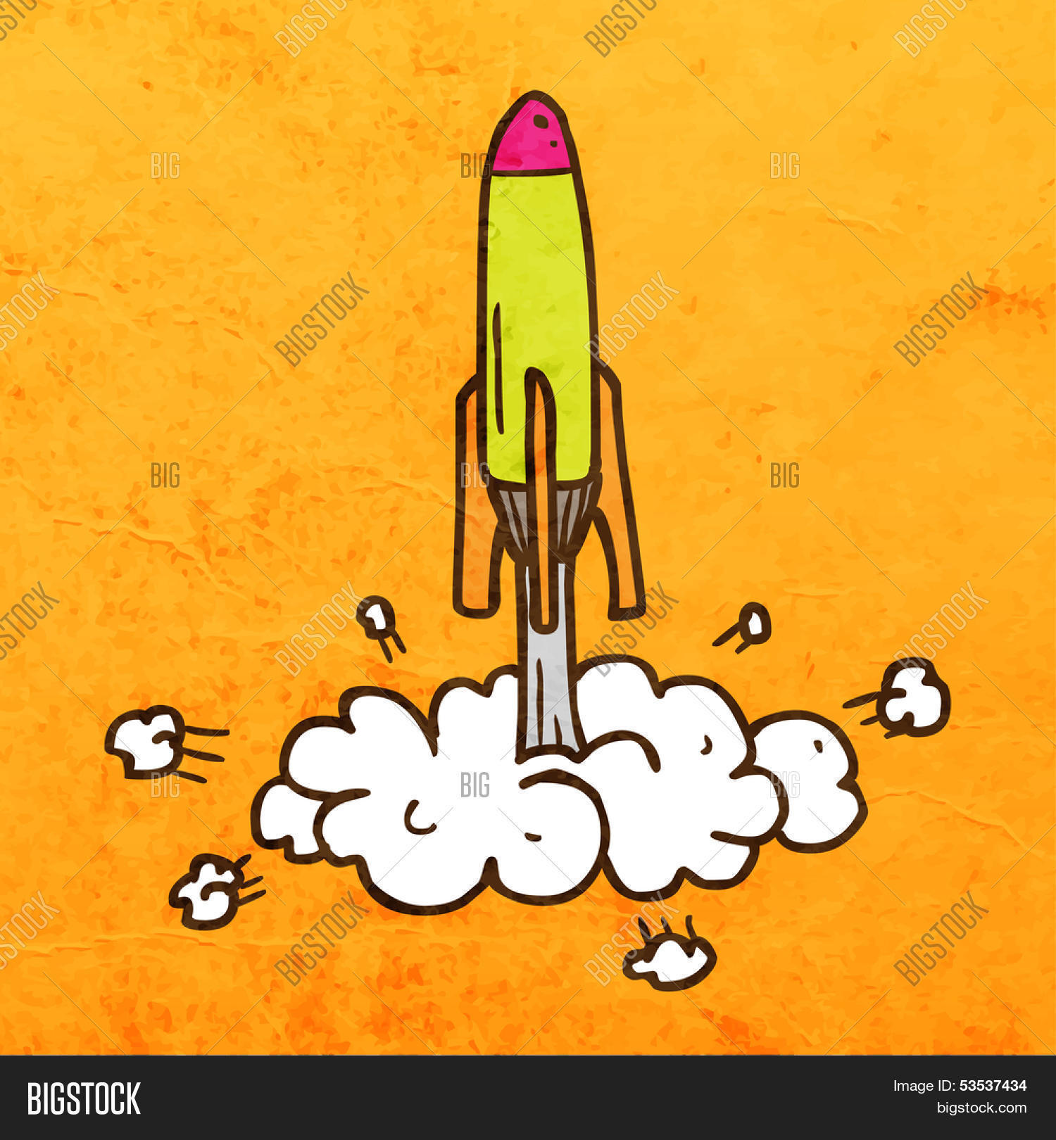 Rocket Launch. Cute Vector & Photo (Free Trial) | Bigstock