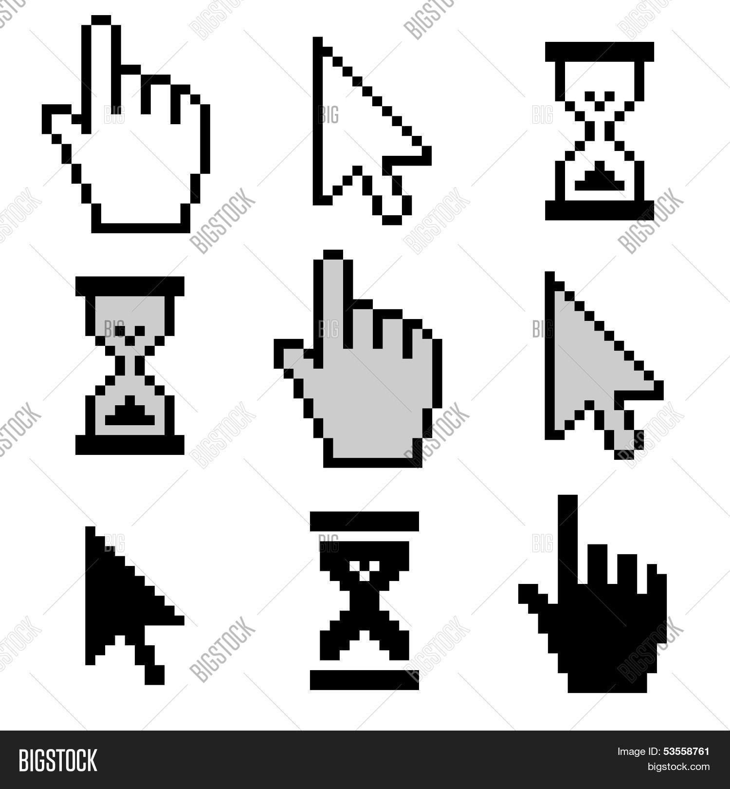 Pixel Cursors Icons Vector & Photo (Free Trial) | Bigstock