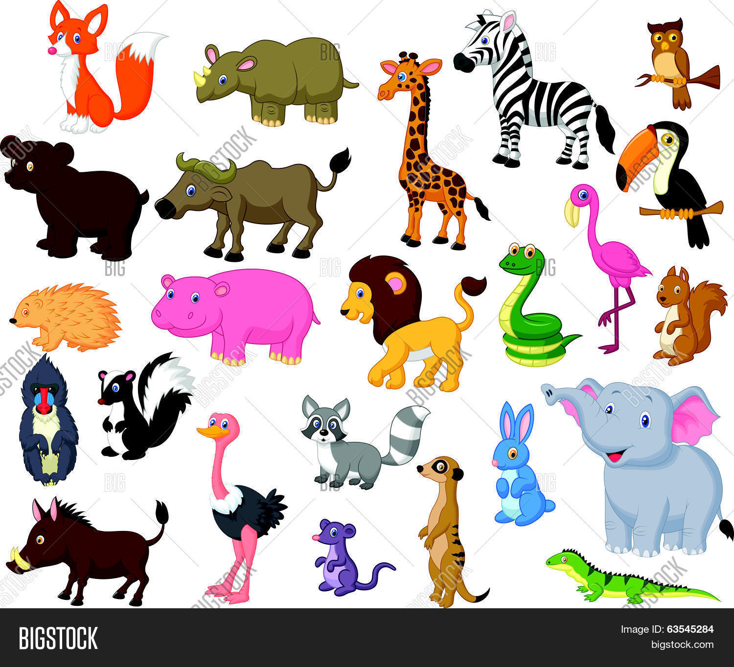 Wild Animal Cartoon Vector & Photo (Free Trial) | Bigstock