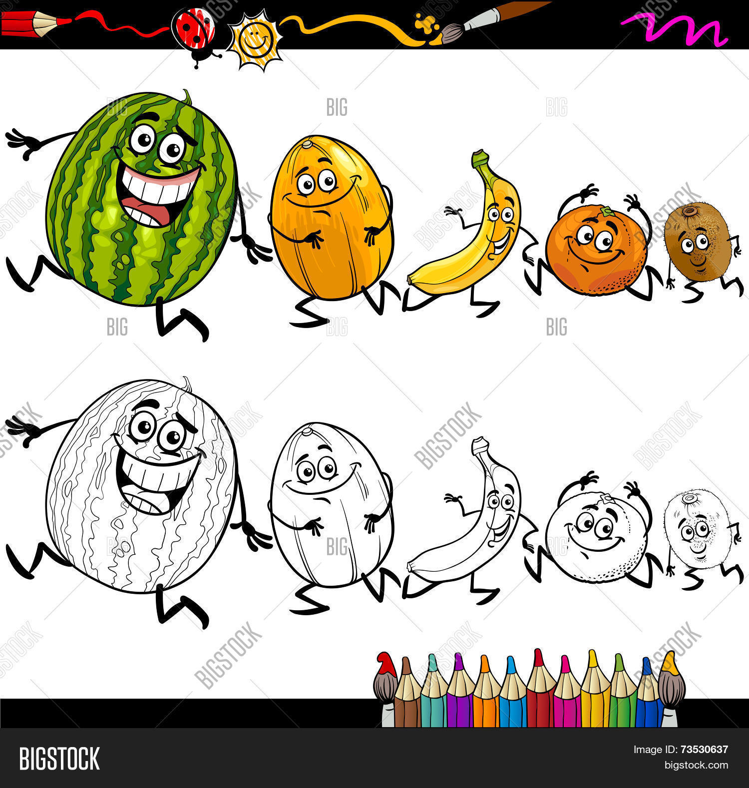 Running Fruits Vector & Photo (Free Trial) | Bigstock