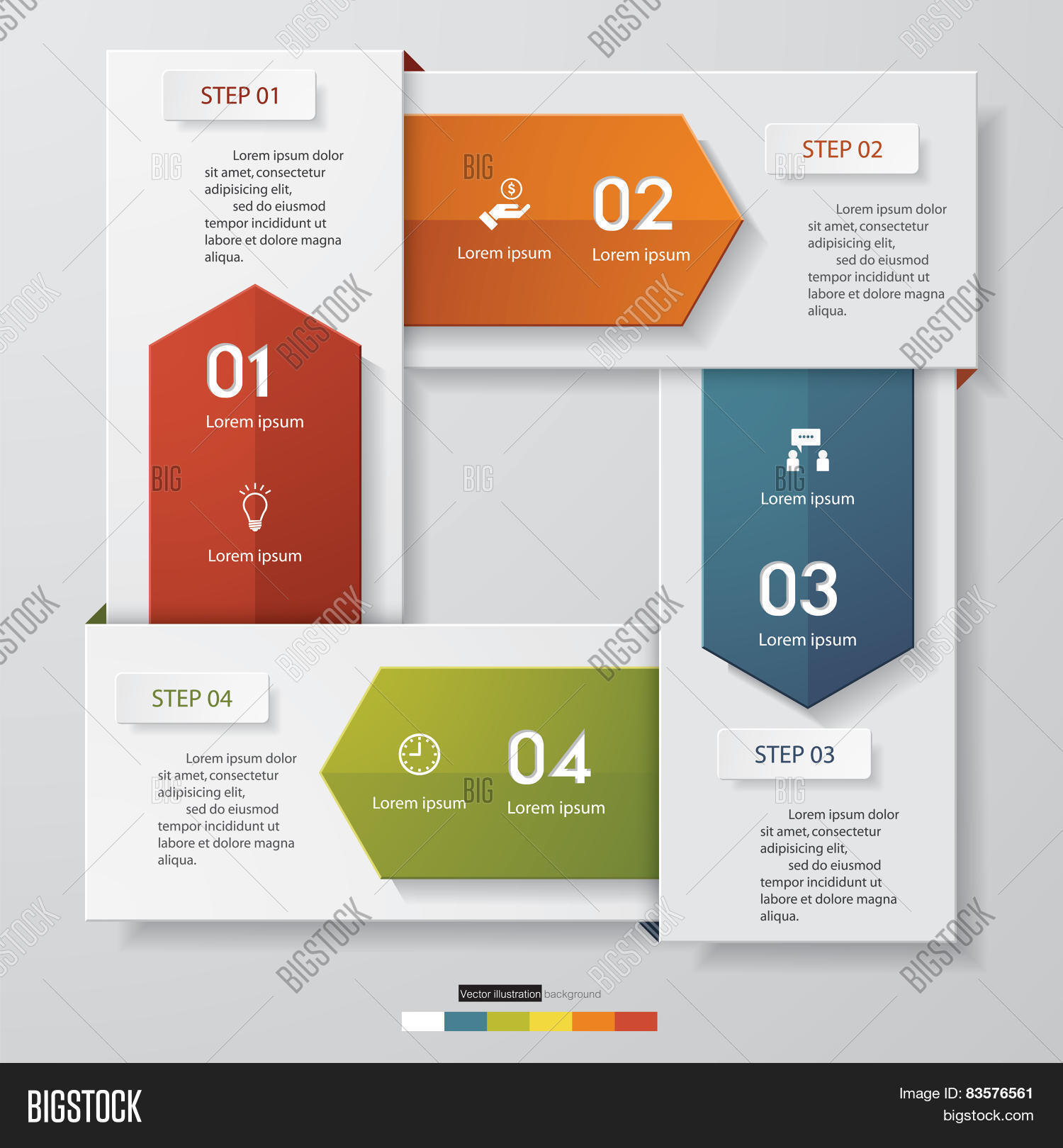 4 Steps Chart Vector & Photo (Free Trial) | Bigstock