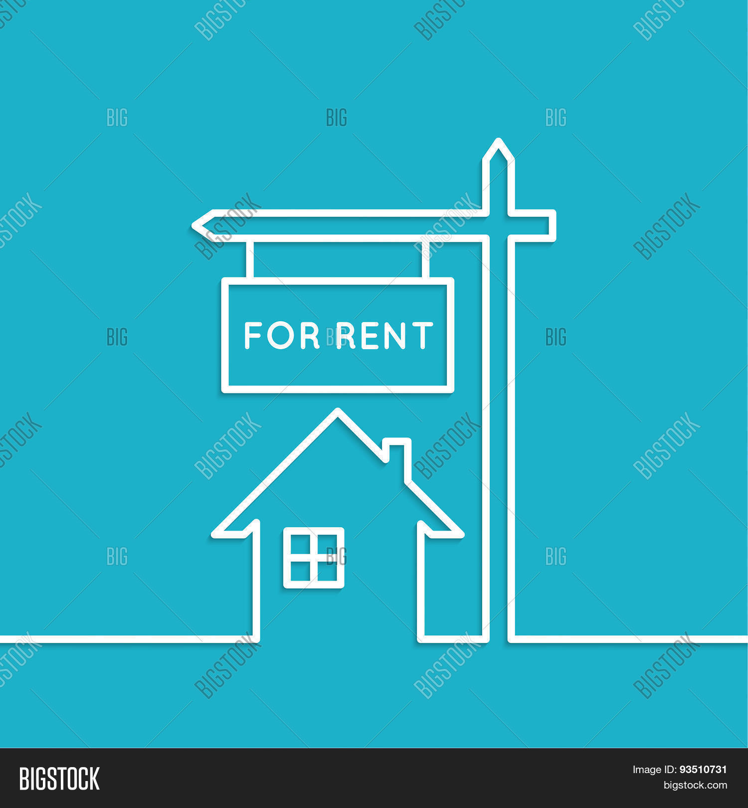 House Sign Rent Vector & Photo (Free Trial) | Bigstock