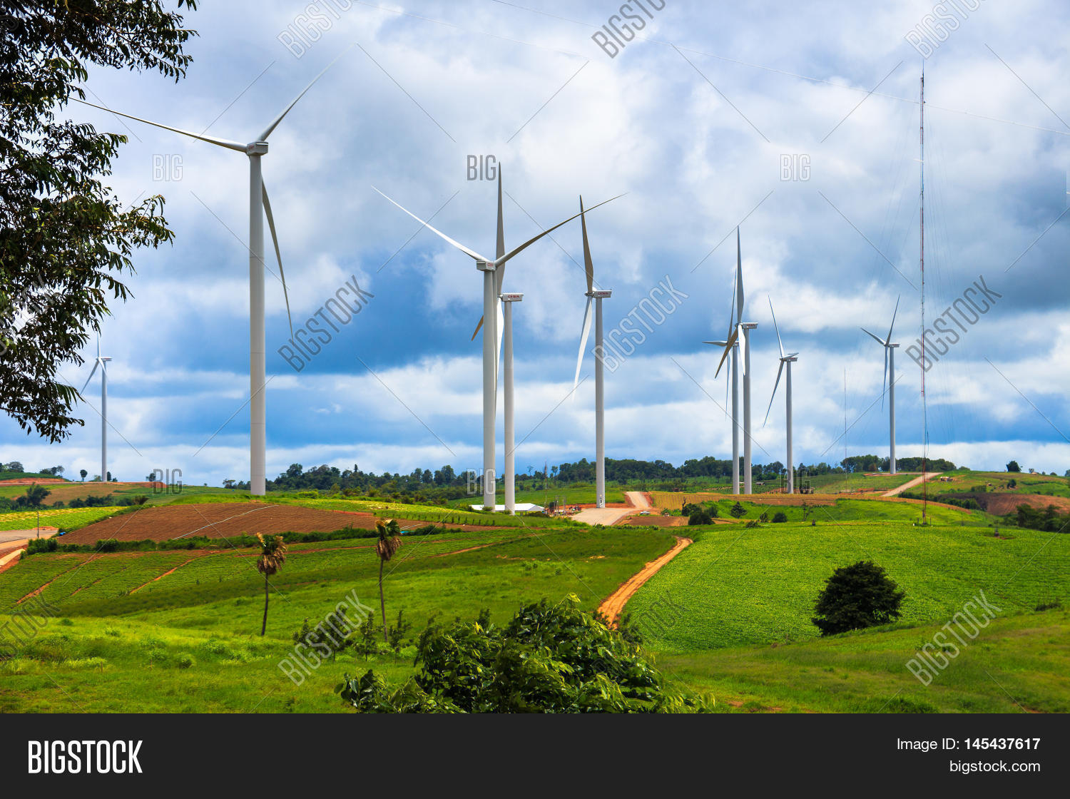 Wind-turbines Farm Image & Photo (Free Trial) | Bigstock