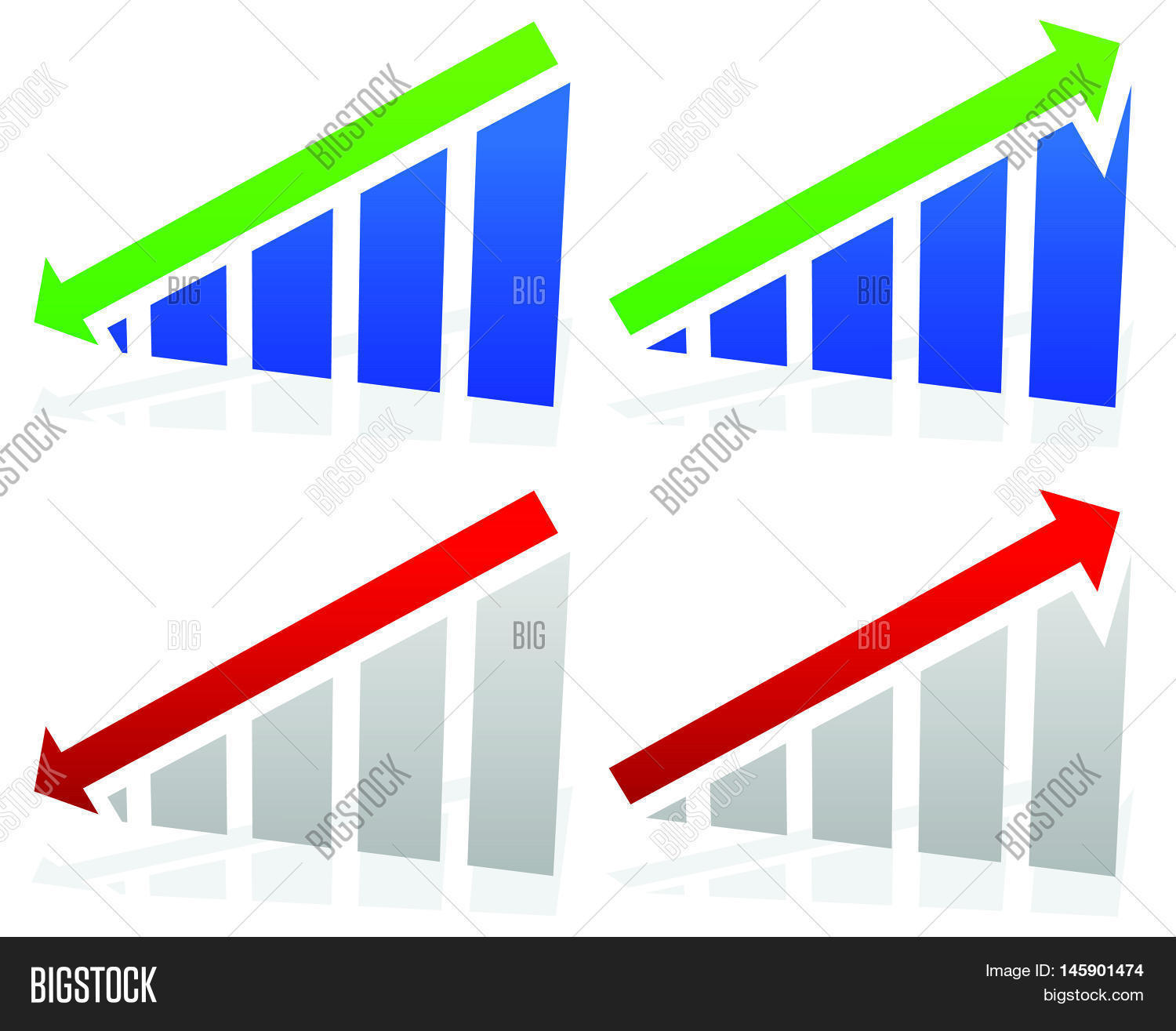 Barchart Arrows. Down Vector & Photo (Free Trial) | Bigstock