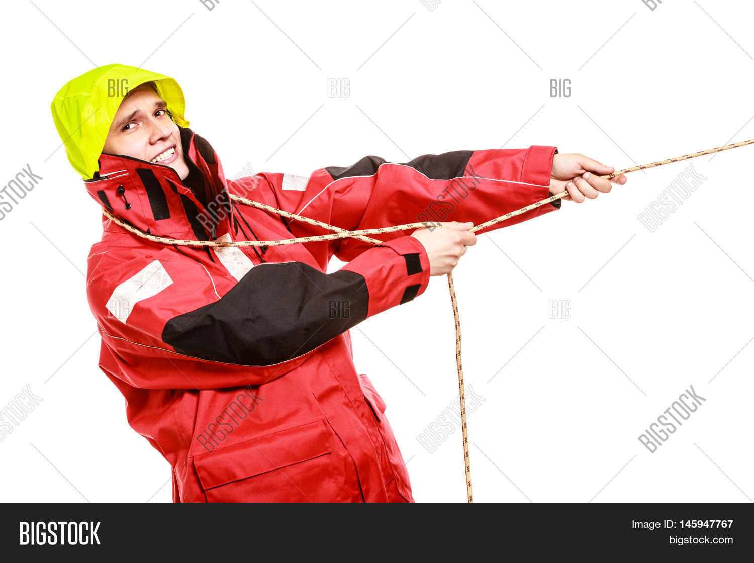 Young Man Pulling Rope Image & Photo (Free Trial) | Bigstock